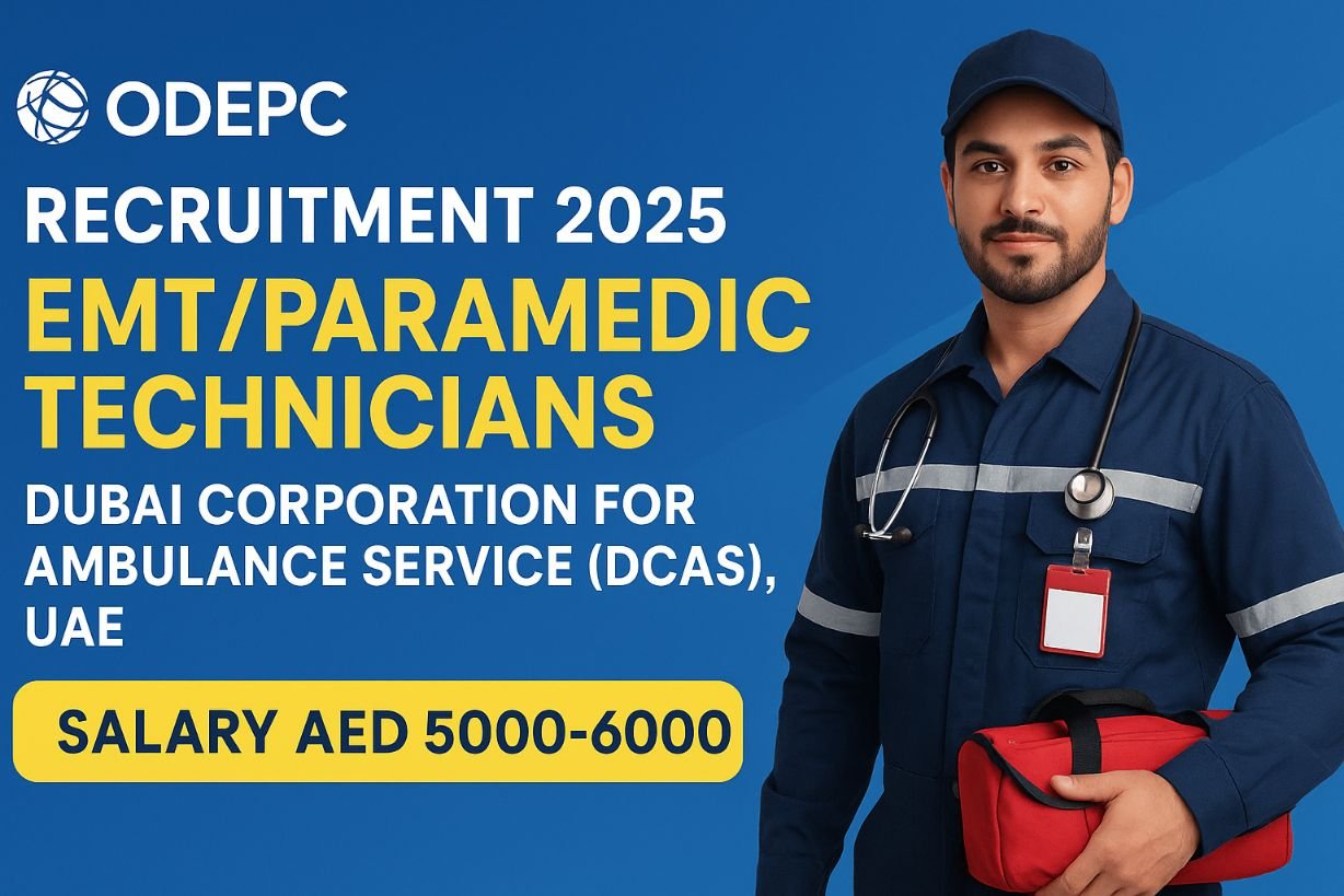 ODEPC Recruitment 2025: EMT/Paramedic Technicians for Dubai Corporation ...