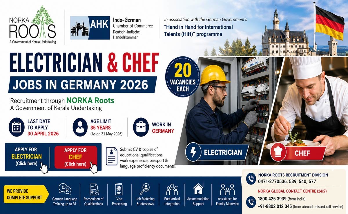 Electrician & Chef Jobs in Germany 2026 – Apply via Norka Roots(20 ...